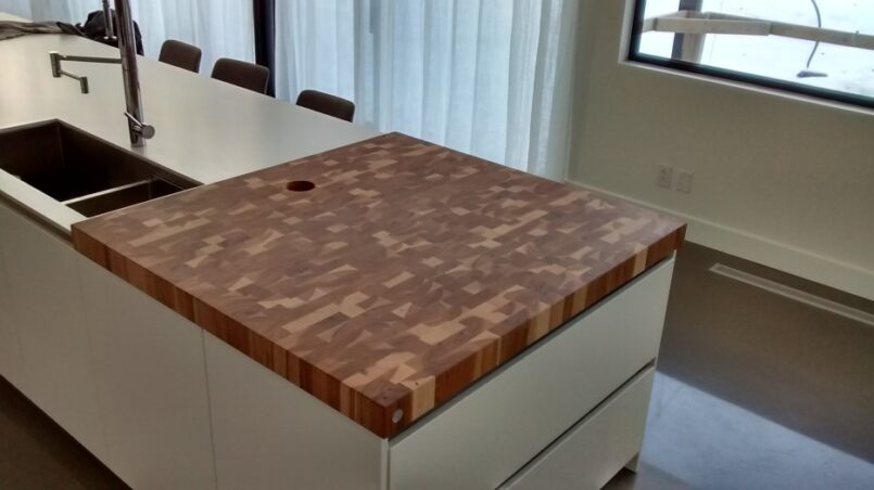 Countertop made of hickory end-grain wood - Concept Giroux